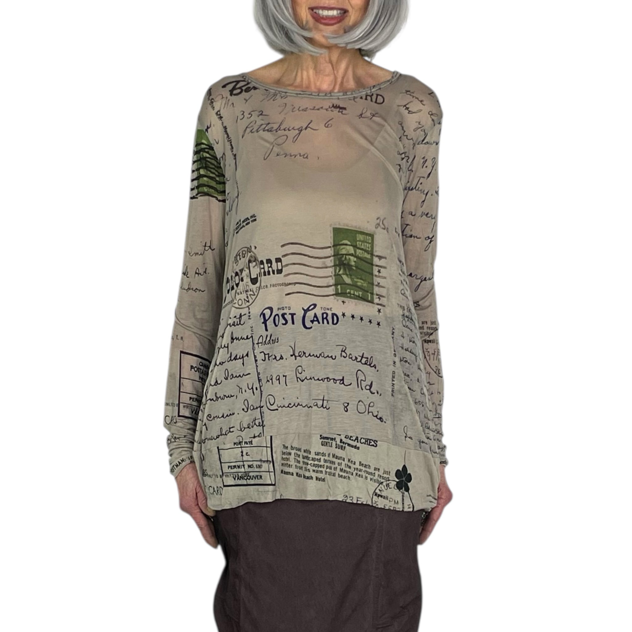 POSTCARD PRINT TEE – MIO
