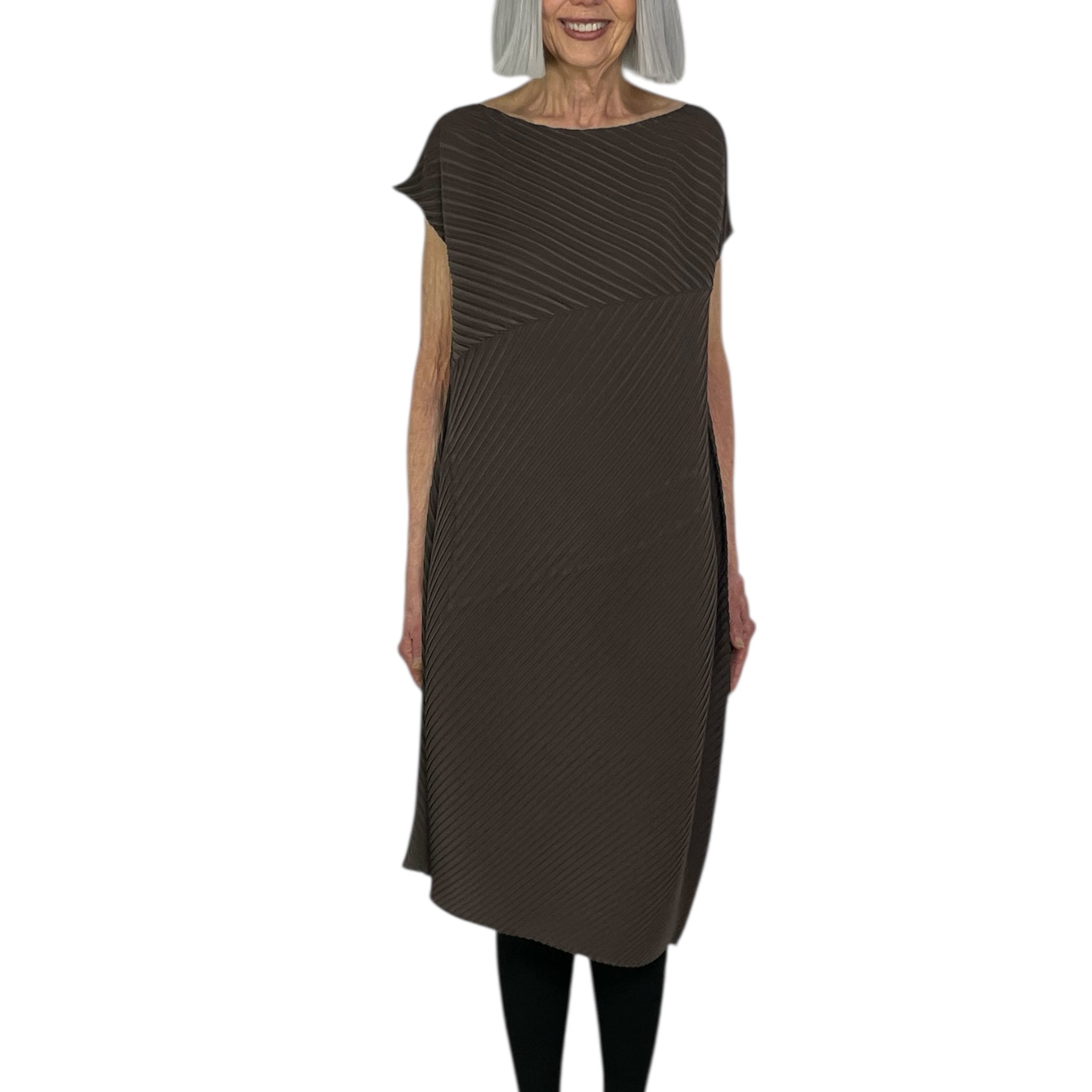PLASTER PLEATS SOLID DRESS – MIO