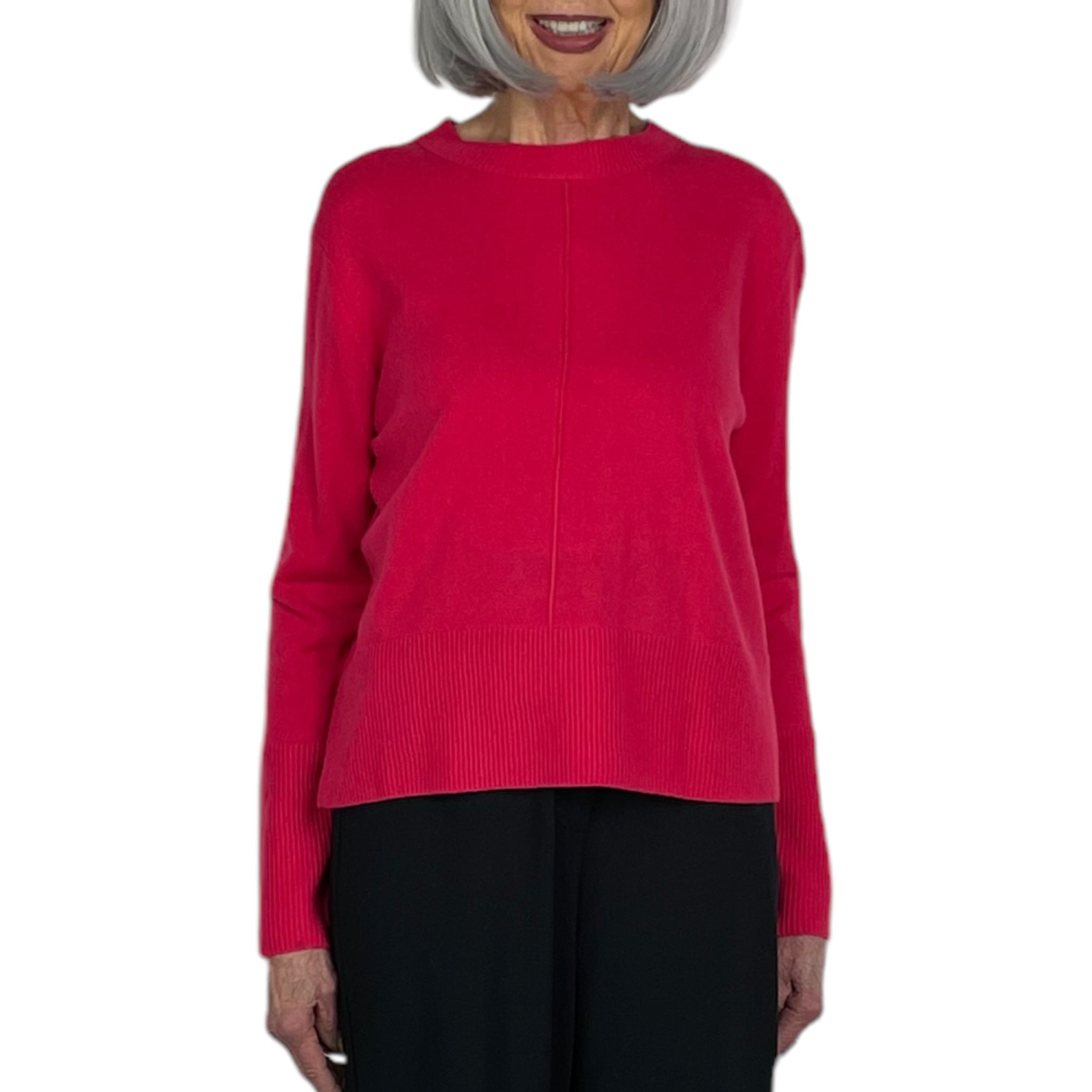 EXPOSED SEAM CREW NECK SWEATER – MIO